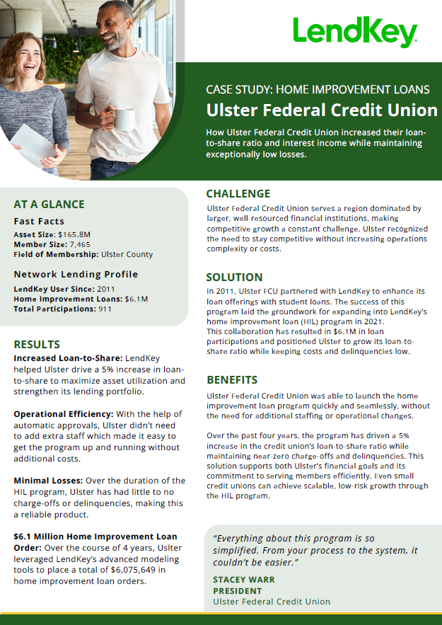 Ulster Federal Credit Union Case Study | LendKey